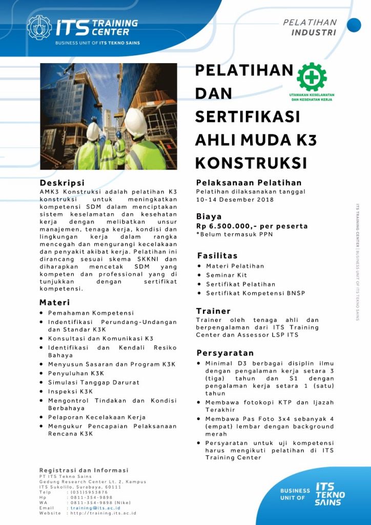 Pelatihan & Sertifikasi Ahli Muda K3 Konstruksi – IKA PPNS